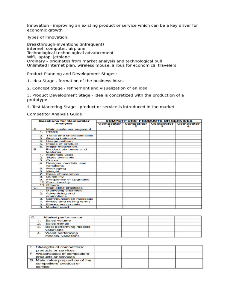 Types of Innovation and Product Development | PDF
