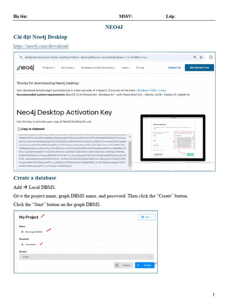 Neo4J Lop MSSV Hoten | PDF