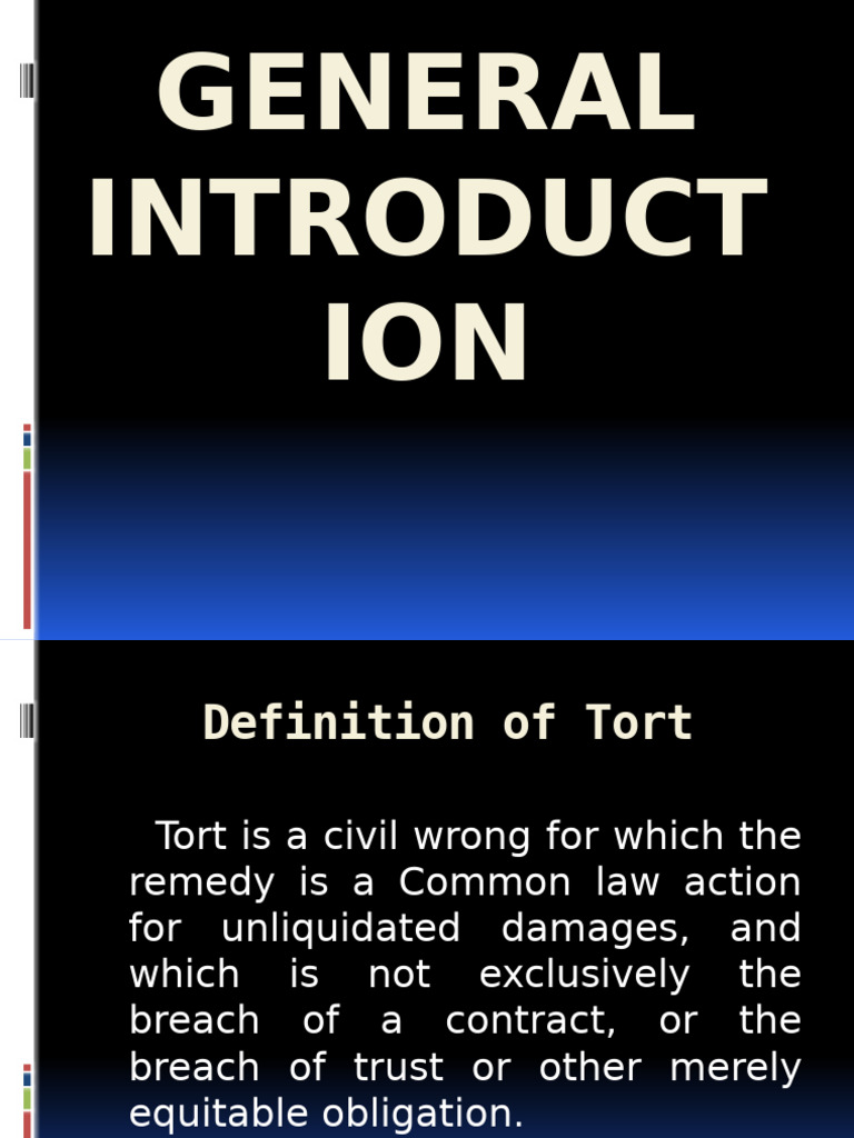 Torts - General Introduction | PDF | Tort | Damages