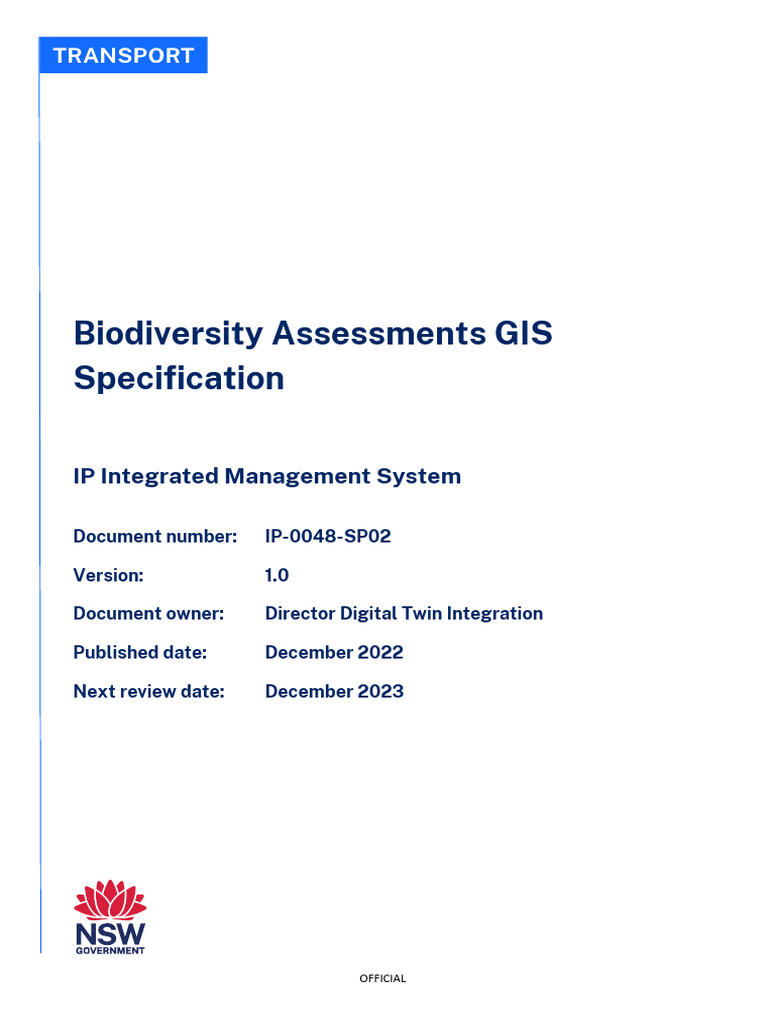 Biodiversity Assessments GIS Specification | PDF | Geographic Information System | Metadata