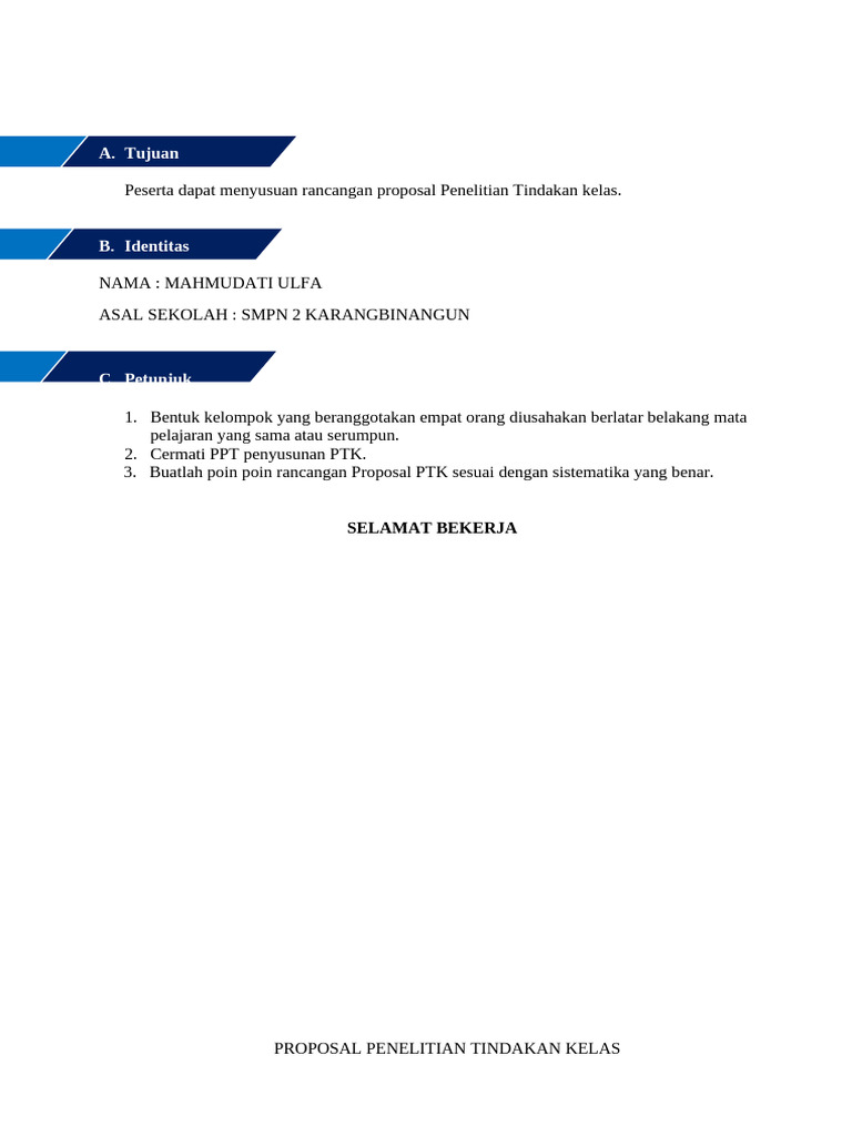 1lembar Kerja 1.1 Rancangan Proposal PTK | PDF