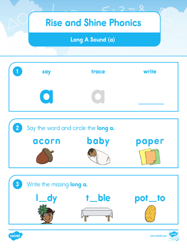 Long A and E Phonics Activities | PDF | Phonics | Education Theory