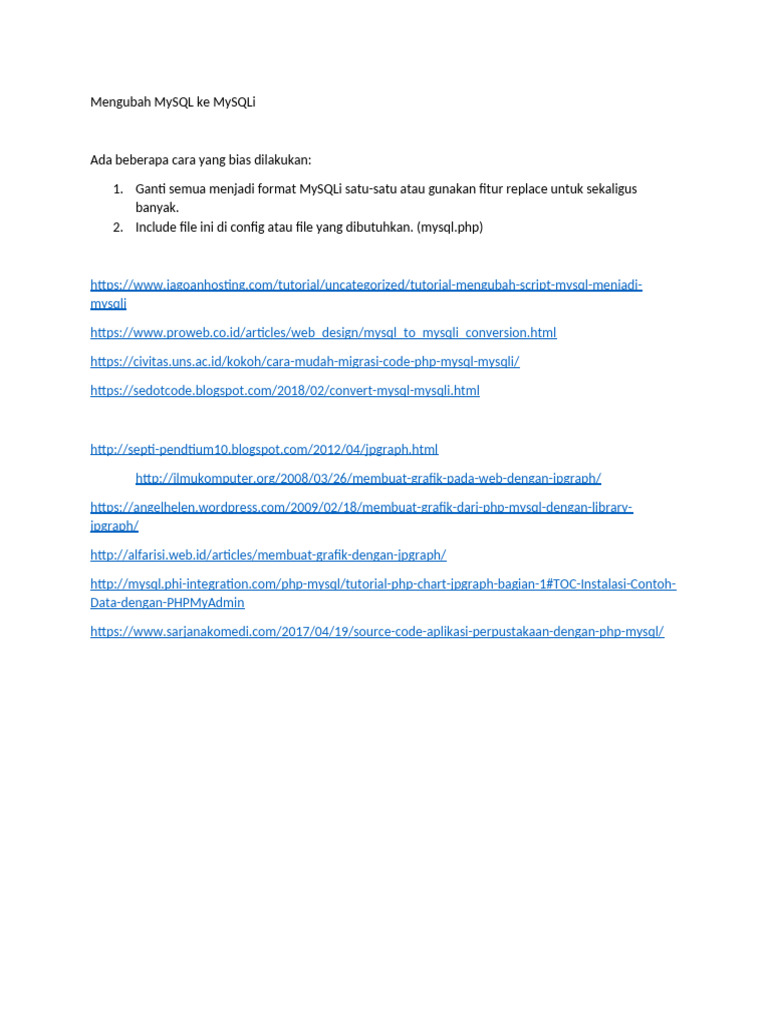 Mengubah MySQL Ke MySQLi | PDF