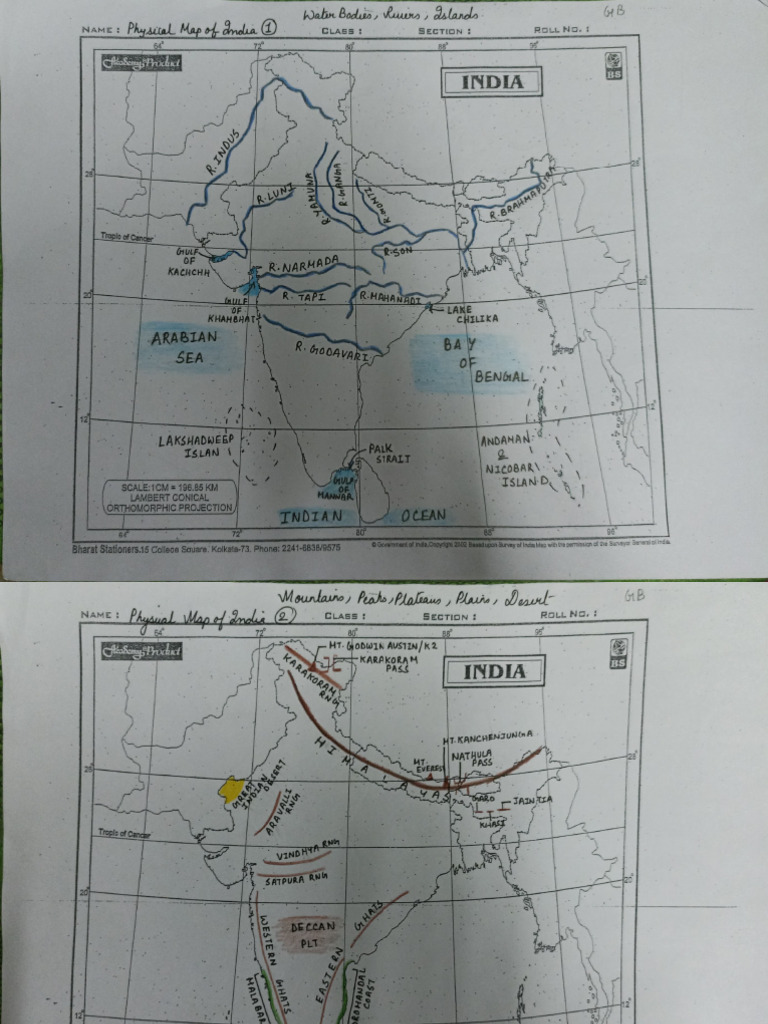 Physical Map of India | PDF