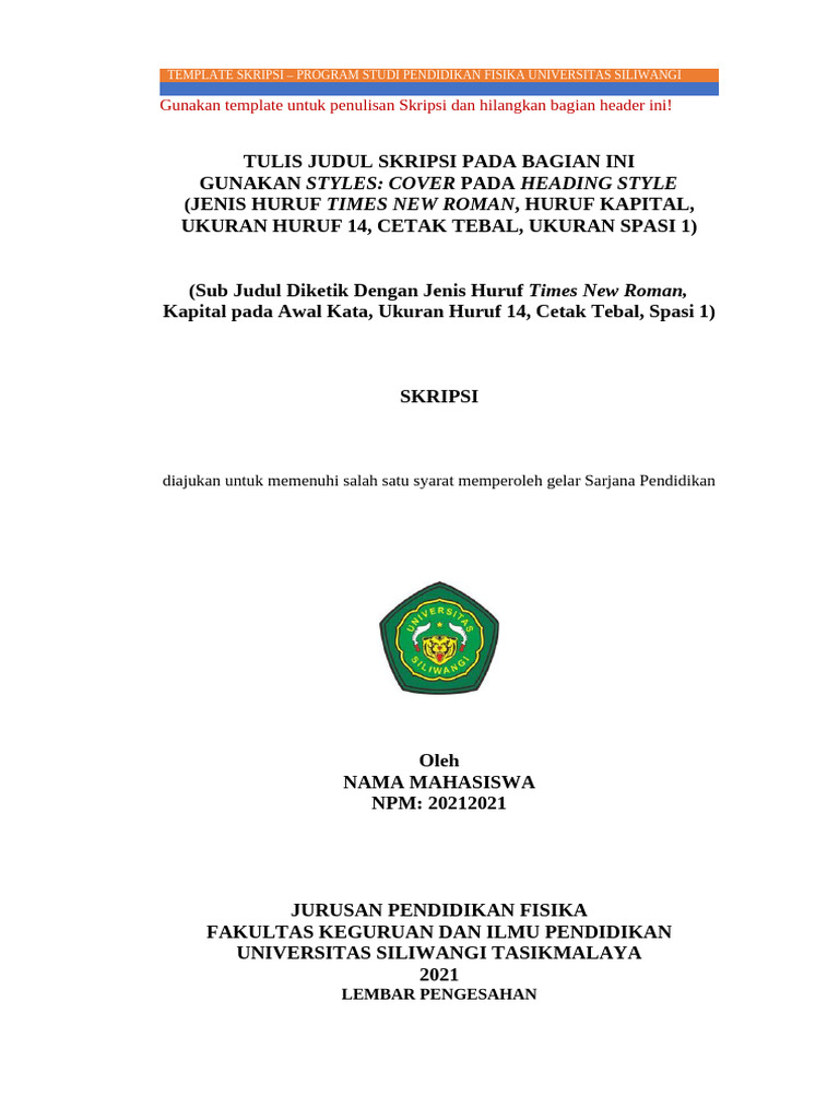 Template Skripsi Kuantitatif 2 | PDF