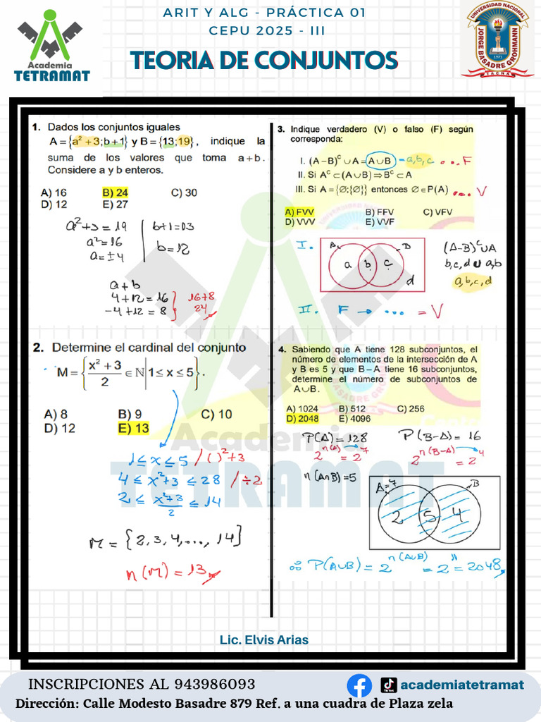 Aritmetica y Alg Tema 1 Cepu Verano | PDF