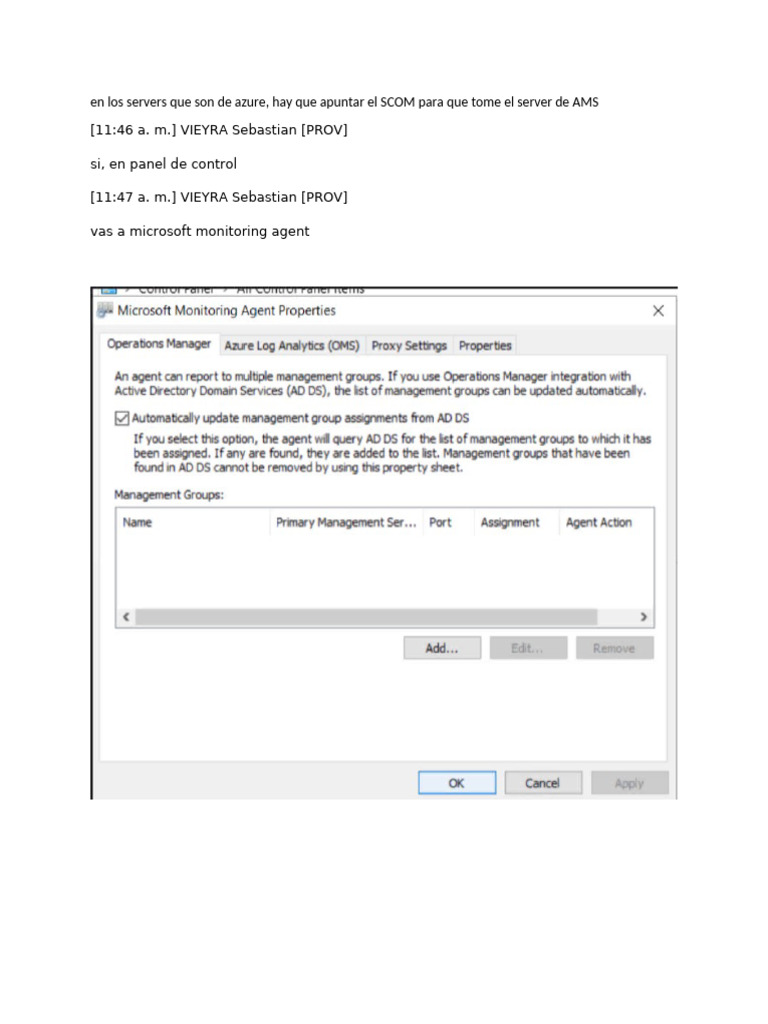 agrega server azure a SCOM | PDF