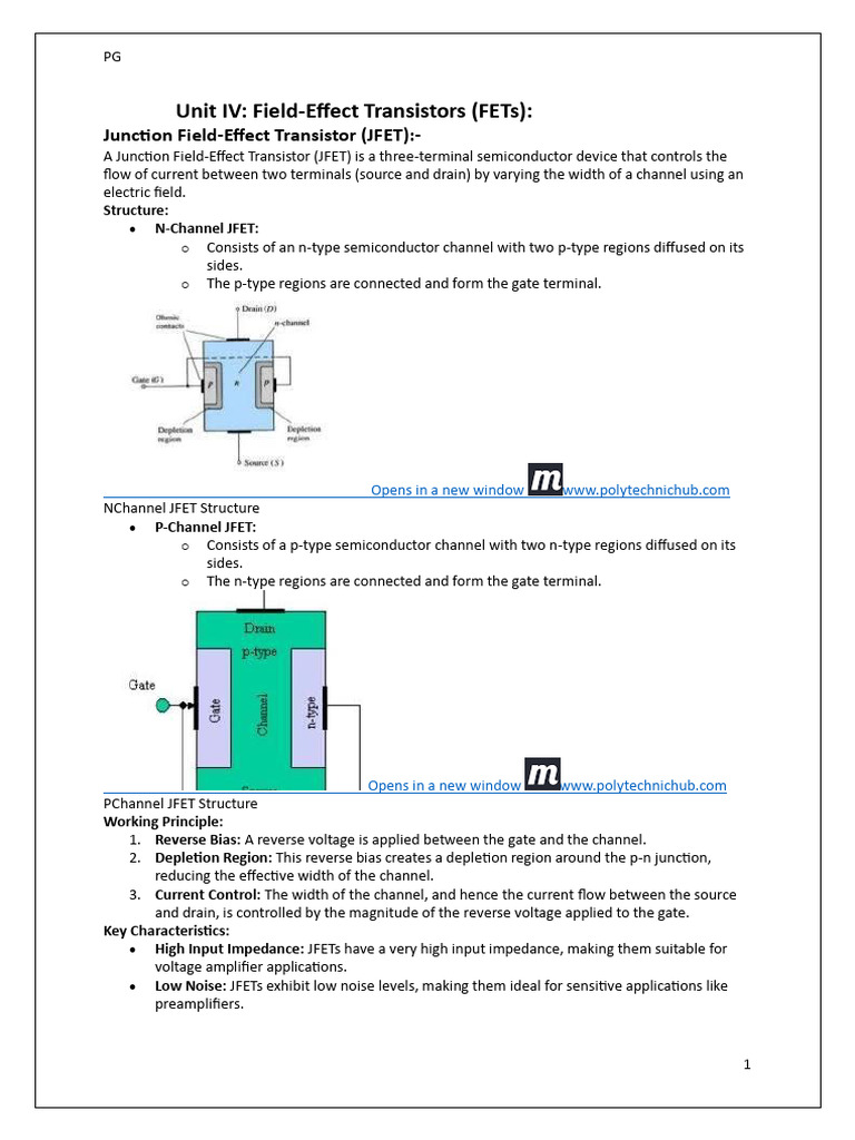 Understanding JFETs for Engineers | PDF | Field Effect Transistor | Transistor