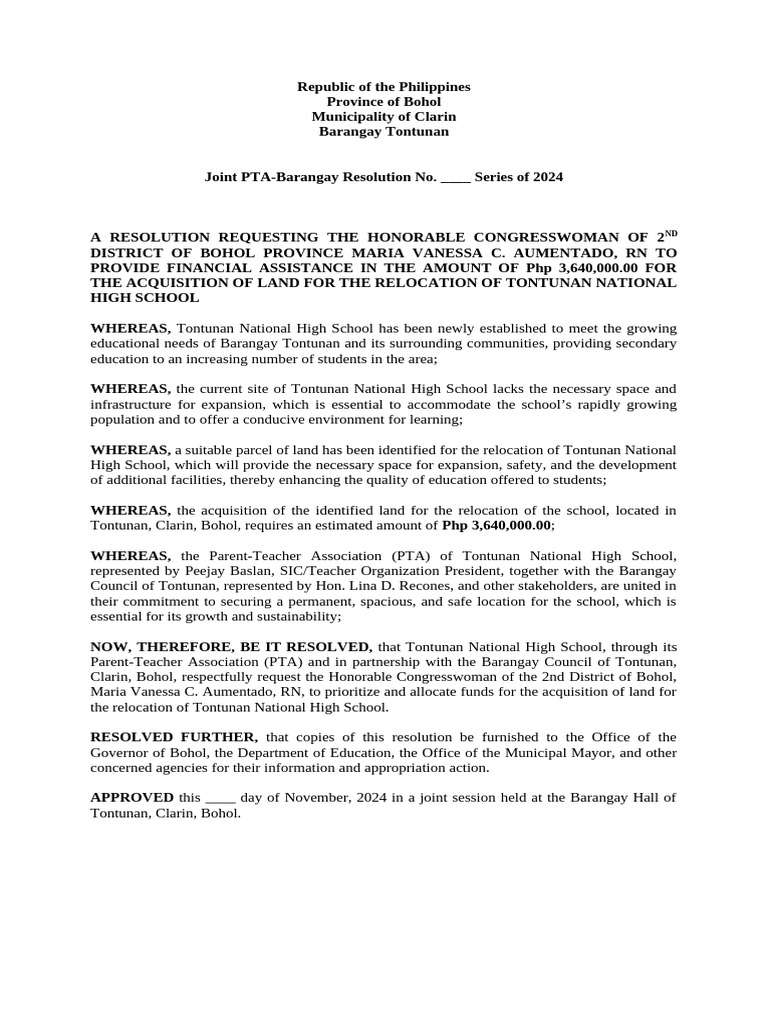 Resolution about Land Acq | PDF