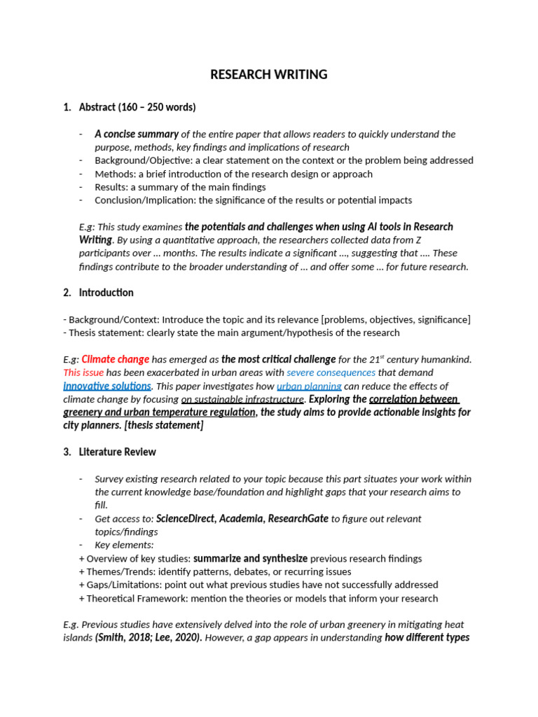Research Writing Guide: Structure & Tips | PDF | Quantitative Research ...