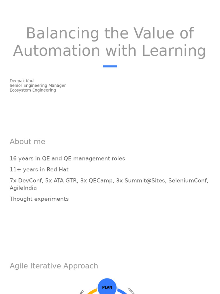 Balancing Automation and Learning in QA | PDF