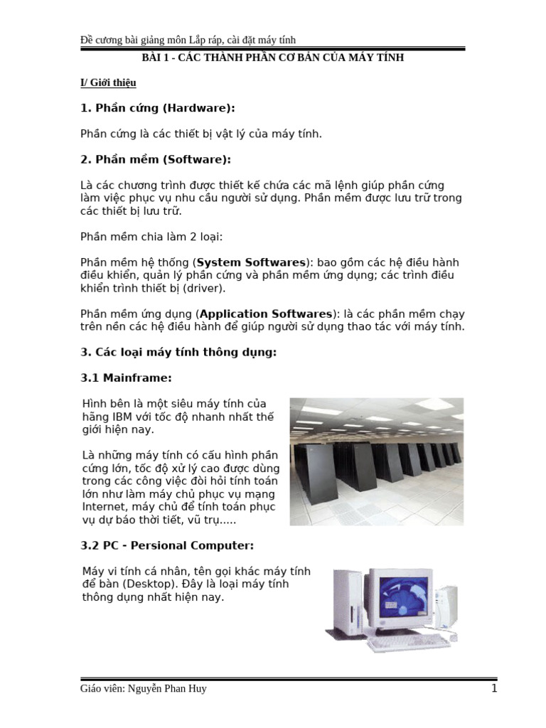 Giao Trinh Lap Rap Va Cai Dat May Tinh 4587 | PDF