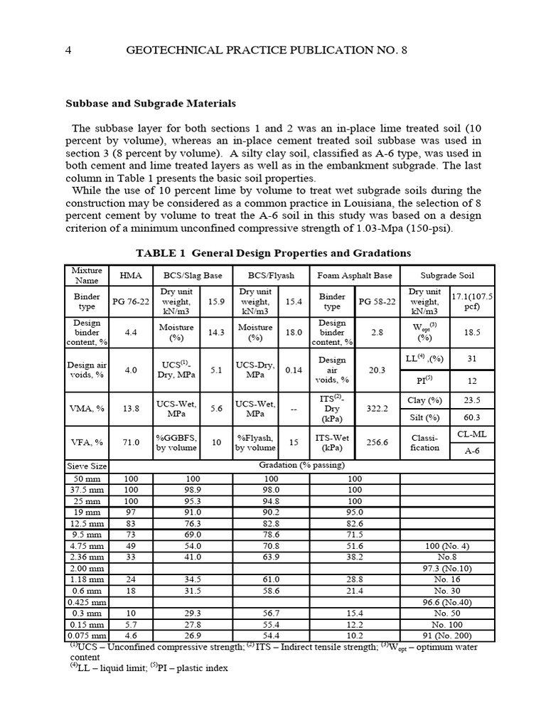 General Design Properties and Gradations | PDF | Cement | Soil