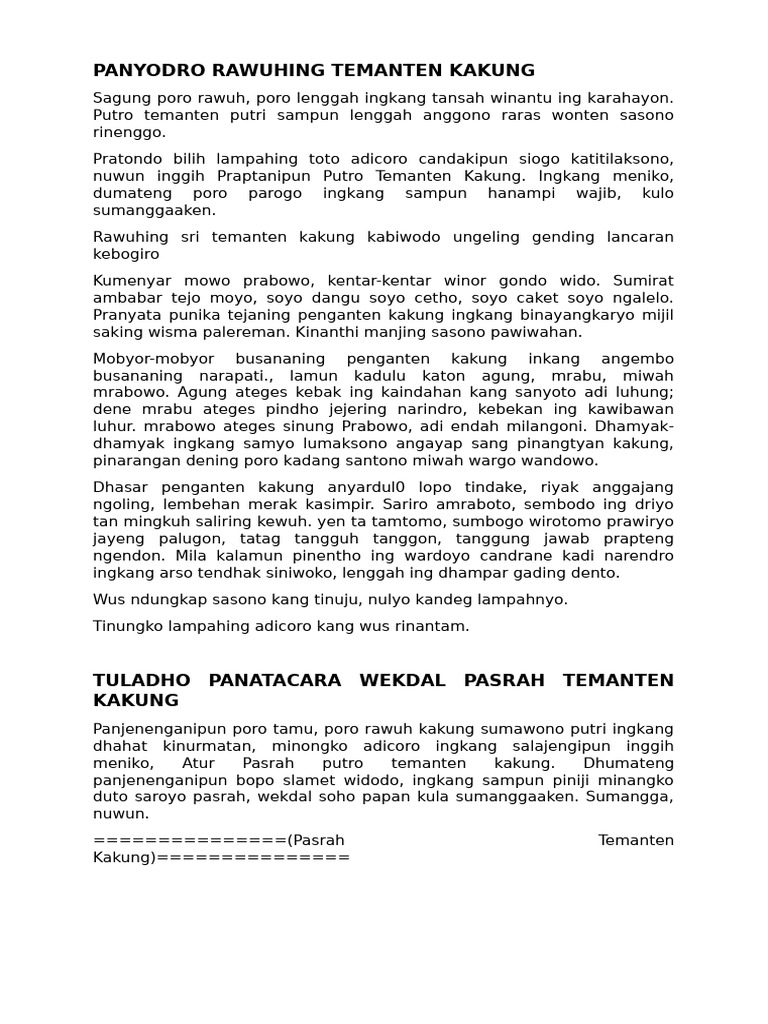5. PANYODRO RAWUHING TEMANTEN KAKUNG | PDF