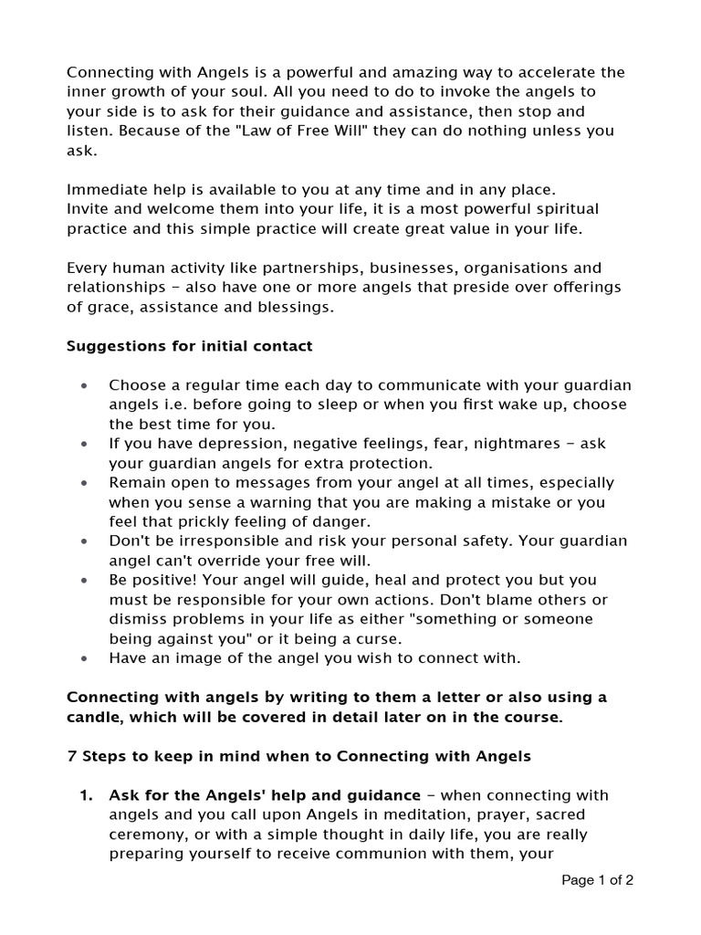 2 - Connecting With Angels, Steps Eng | PDF | Psychology