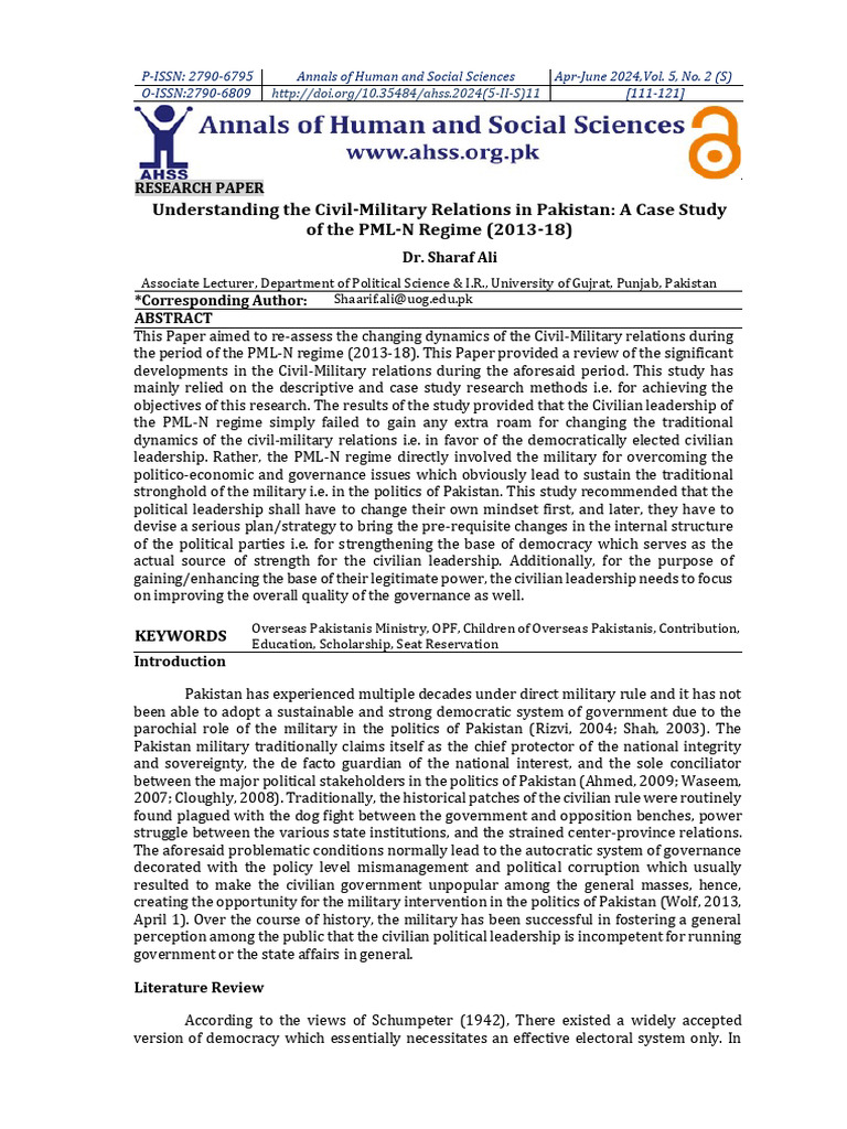 11.+Understanding+the+Civil-Military+Relations+in+Pakistan+A+Case+Study+of+the+PML-N+Regime+ ...