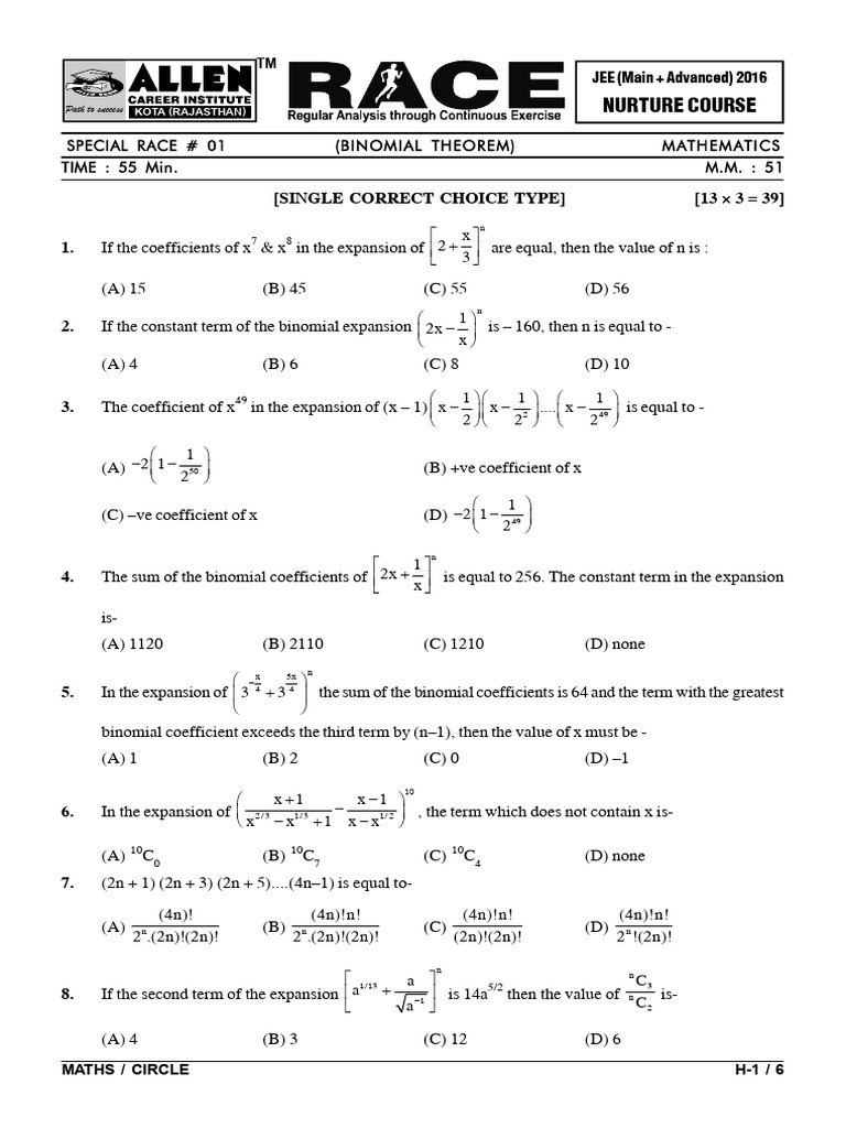 SPECIAL RACE (BT) # (01-03) - Student | PDF | Mathematical Analysis ...