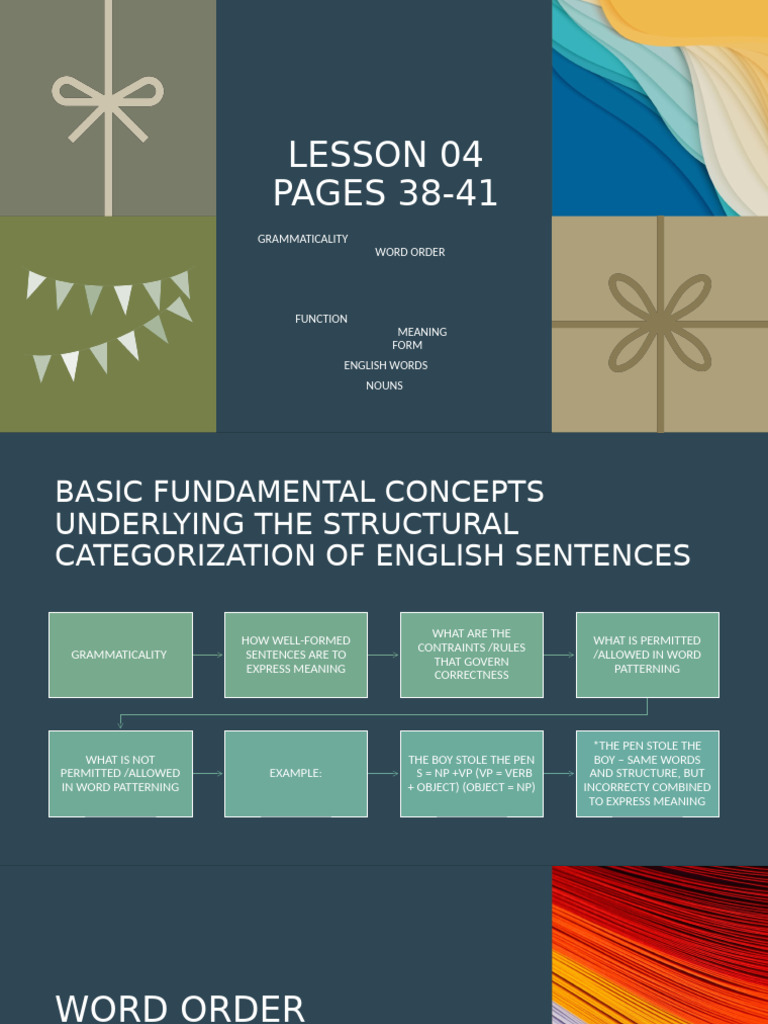 Grammaticality and Word Order in English | PDF | Part Of Speech | Word