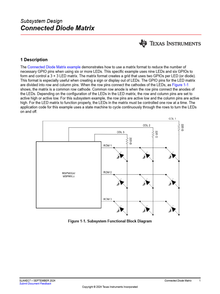 Bağlı Diyot Matrisi | PDF | Matrix (Mathematics) | Light Emitting Diode