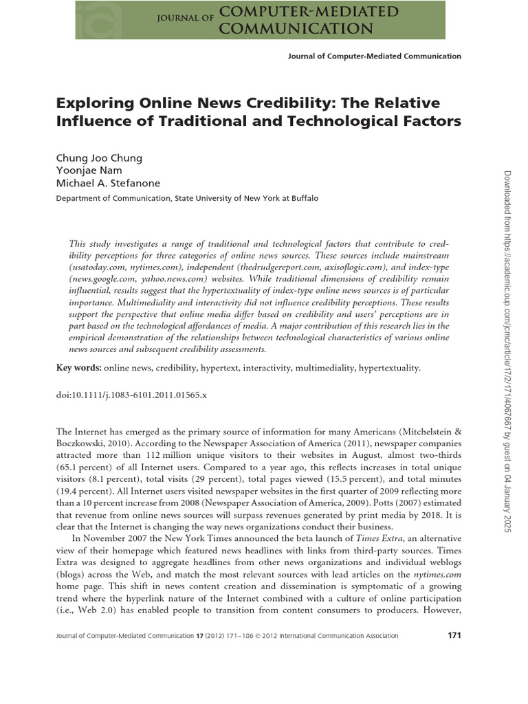 Online News Credibility Factors Explored | PDF | Credibility | News