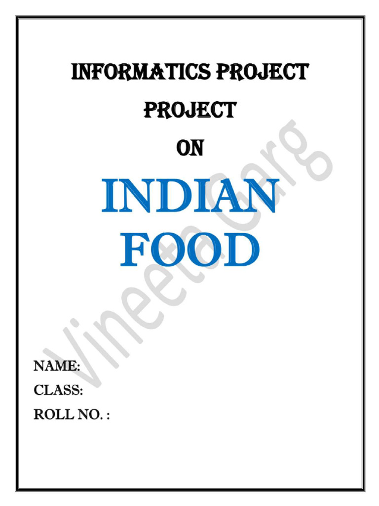 ip project file indian food wali | PDF