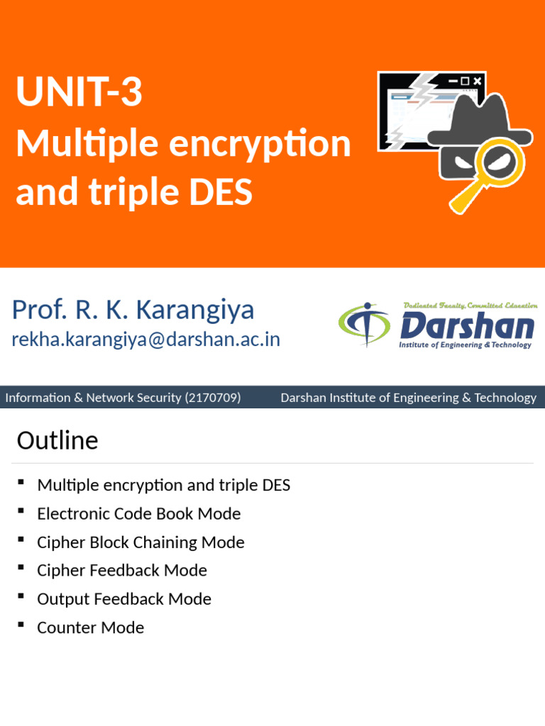 Presentations PPT Unit-3 27042019054443AM | PDF | Encryption | Espionage Techniques