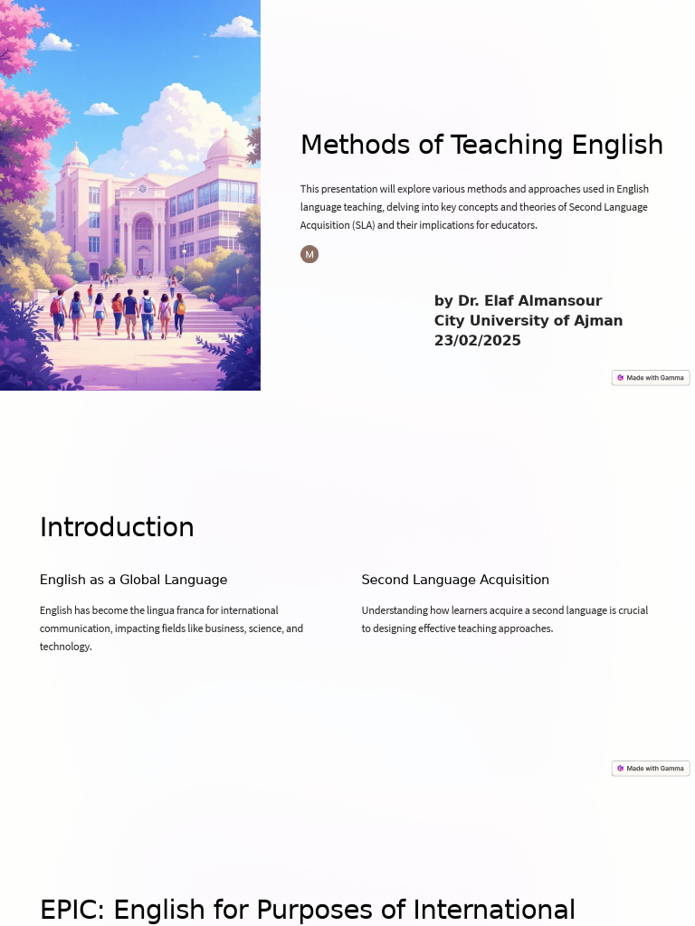 Teaching English: Methods & Approaches | PDF | Second Language ...