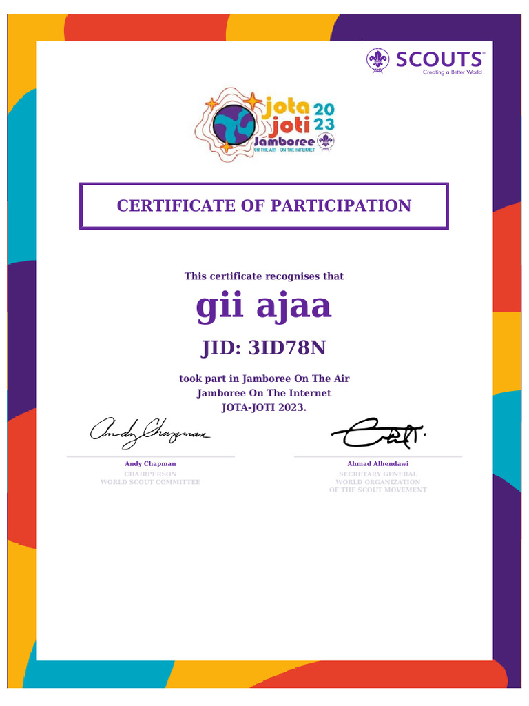 Jota Joti Certificate | PDF