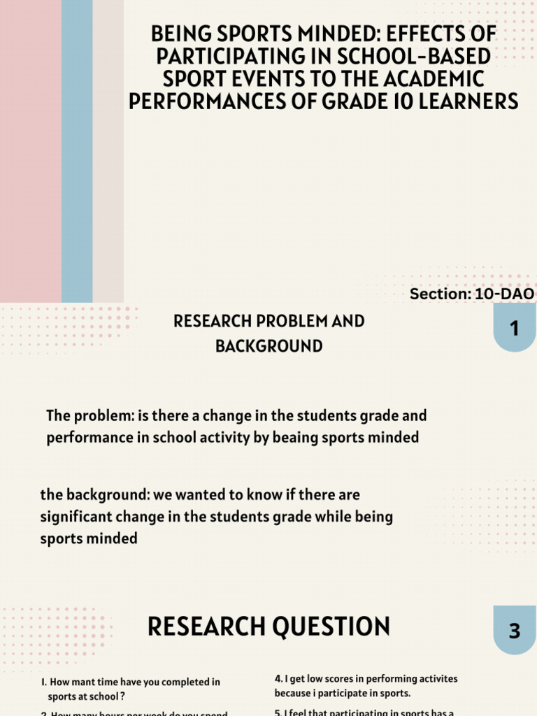 Being Sports Minded Effects of Participating in School-Based Sport ...