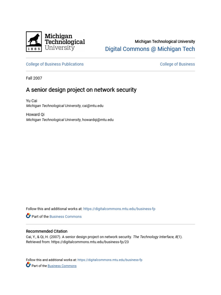 A Senior Design Project On Network Security | PDF | Denial Of Service ...