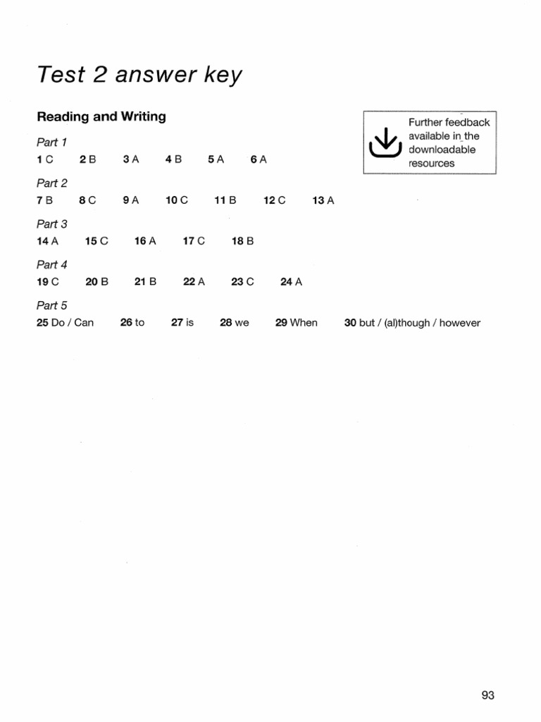 KET-1-2020-Test 2 Answer | PDF