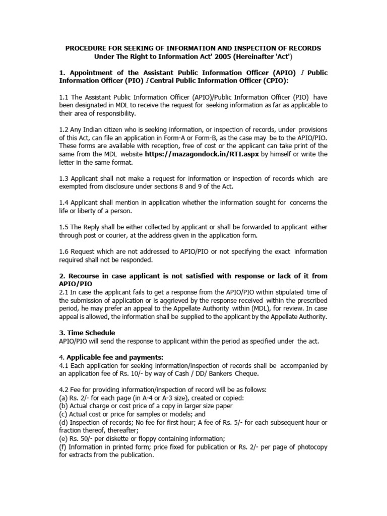 RTI Handbook FAQ MDL 12421 | PDF | Payments | Cheque