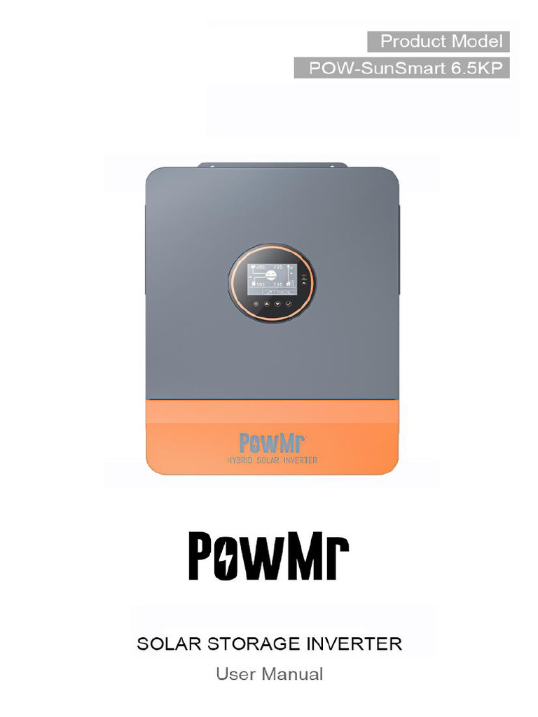 POW-SunSmart 6.5KP User Manual V1.3.0925 | PDF | Power Supply ...