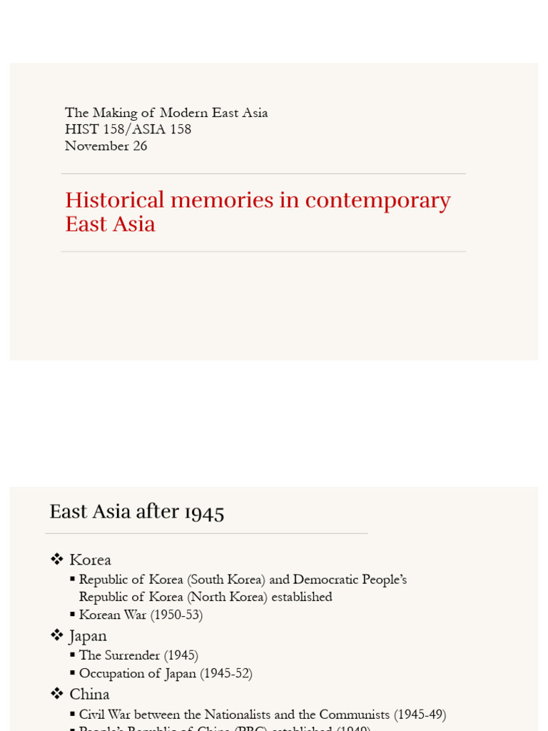 Historical Memories in Modern East Asia | PDF | Taiwan | Global Politics