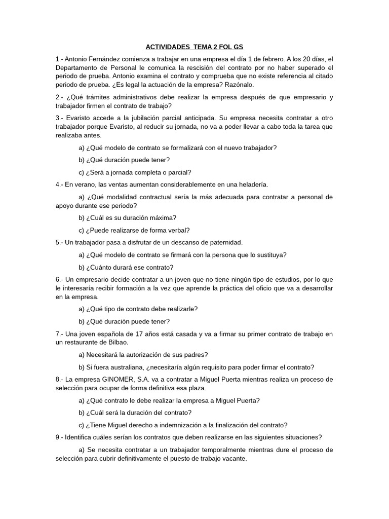 Actividades Tema 2 Fol 2022 GS 2 | PDF