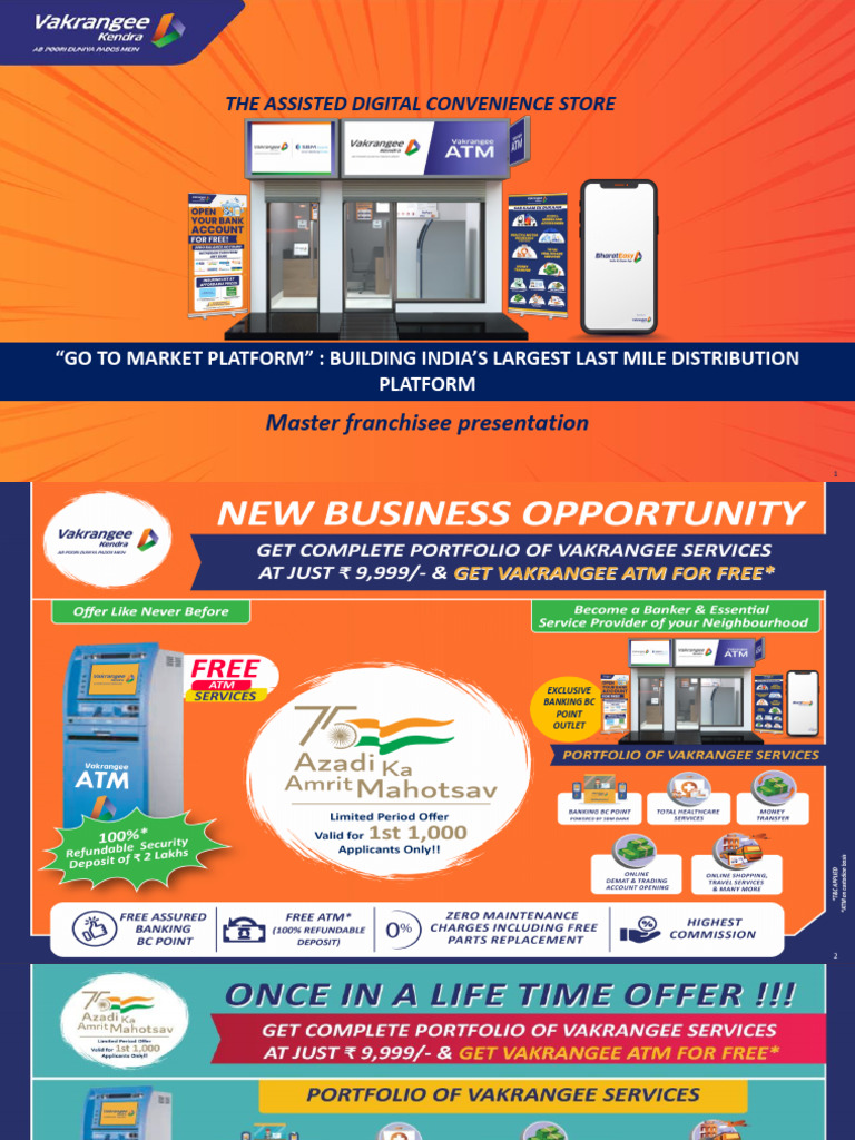 Vakrangee Master Franchisee Opportunity | PDF | Banks | Automated ...
