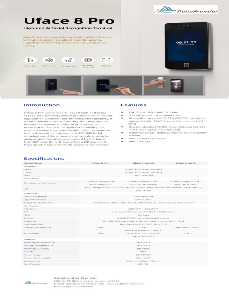 Uface 8 Pro - SPEC | PDF
