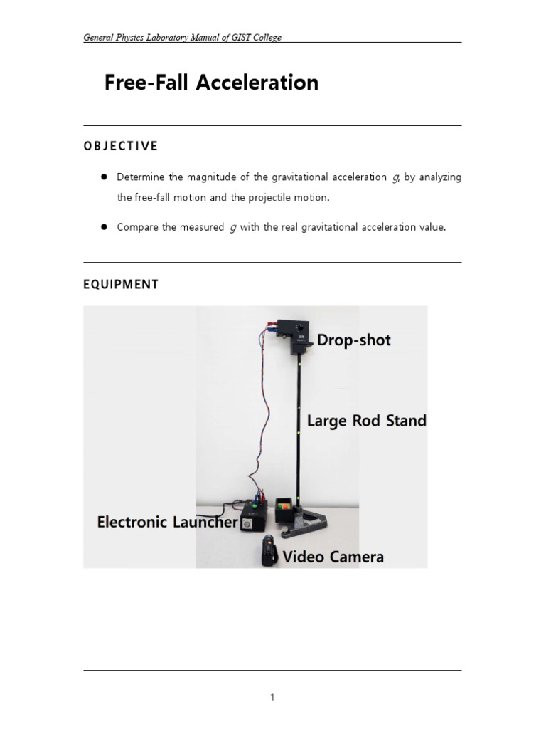 1. Free-Fall Motion Manual | PDF | Acceleration | Velocity