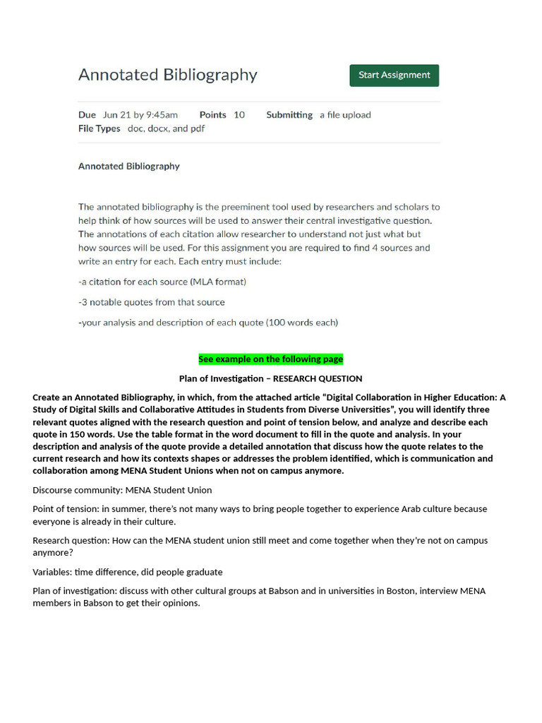 Annotated Bib Prompts | PDF