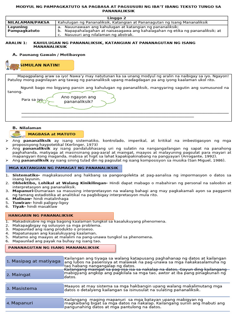 4th Quarter Module 1 | PDF