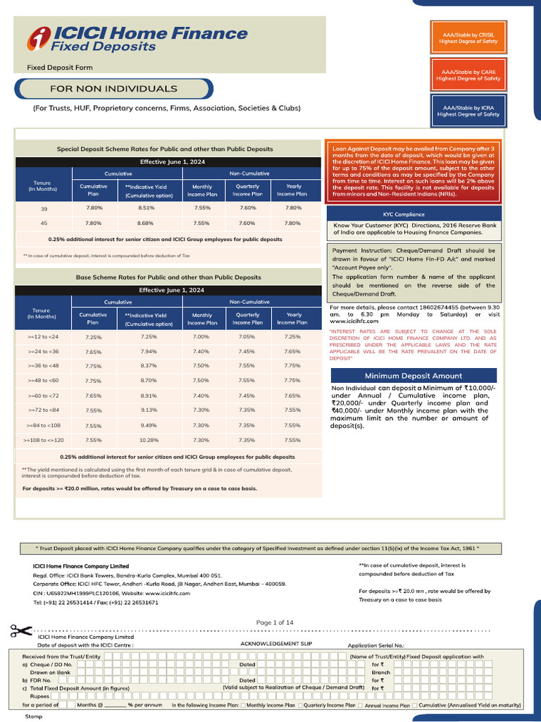 FD Application Form - Non Individual | PDF | Financial Services ...