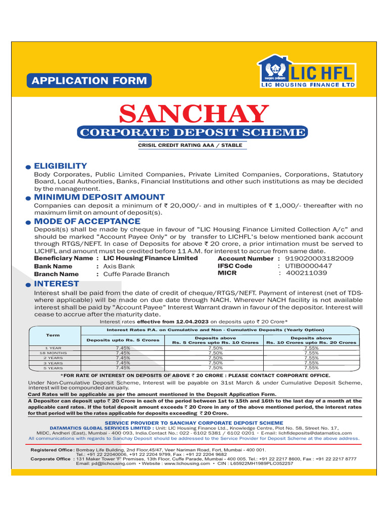 Sanchay Corporate Deposit Scheme | PDF | Identity Document | Cheque