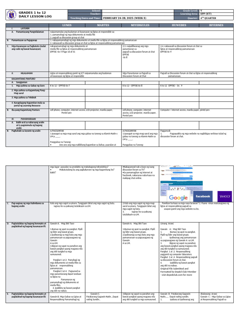 DLL - Epp 5 - Q4 - W3 | PDF