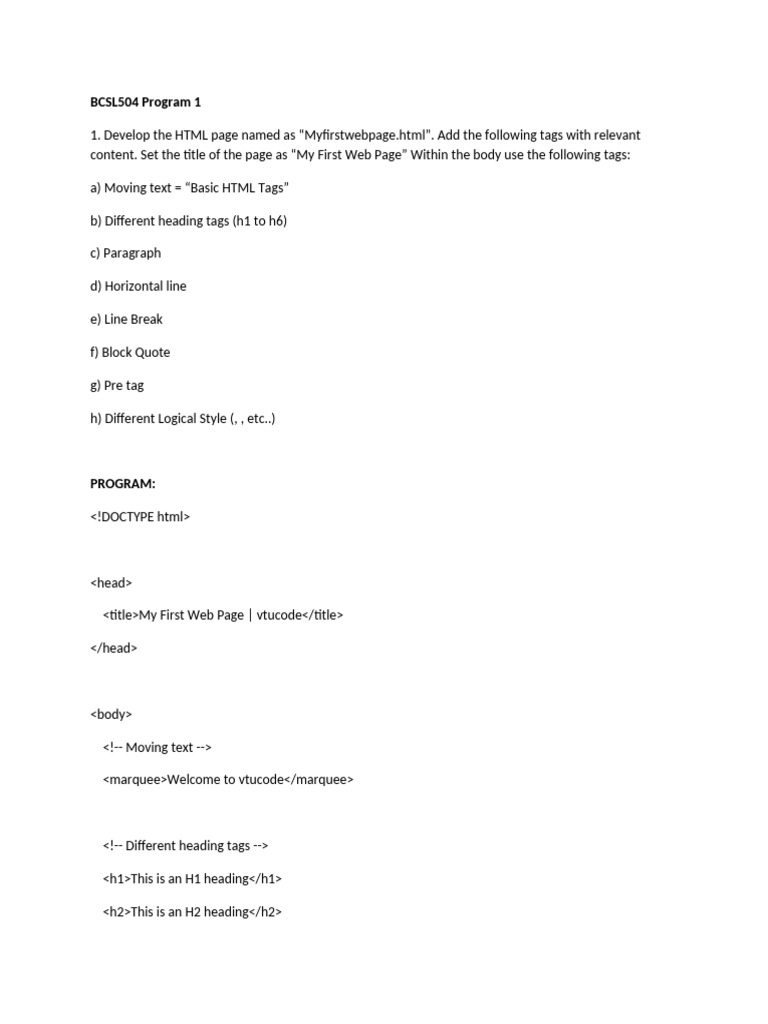 web lab programs_2024 | PDF | Html | Paragraph