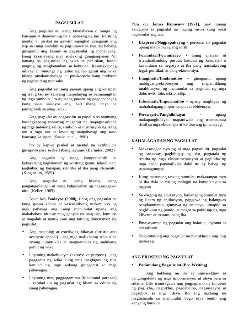 PAGSUSULAT | PDF
