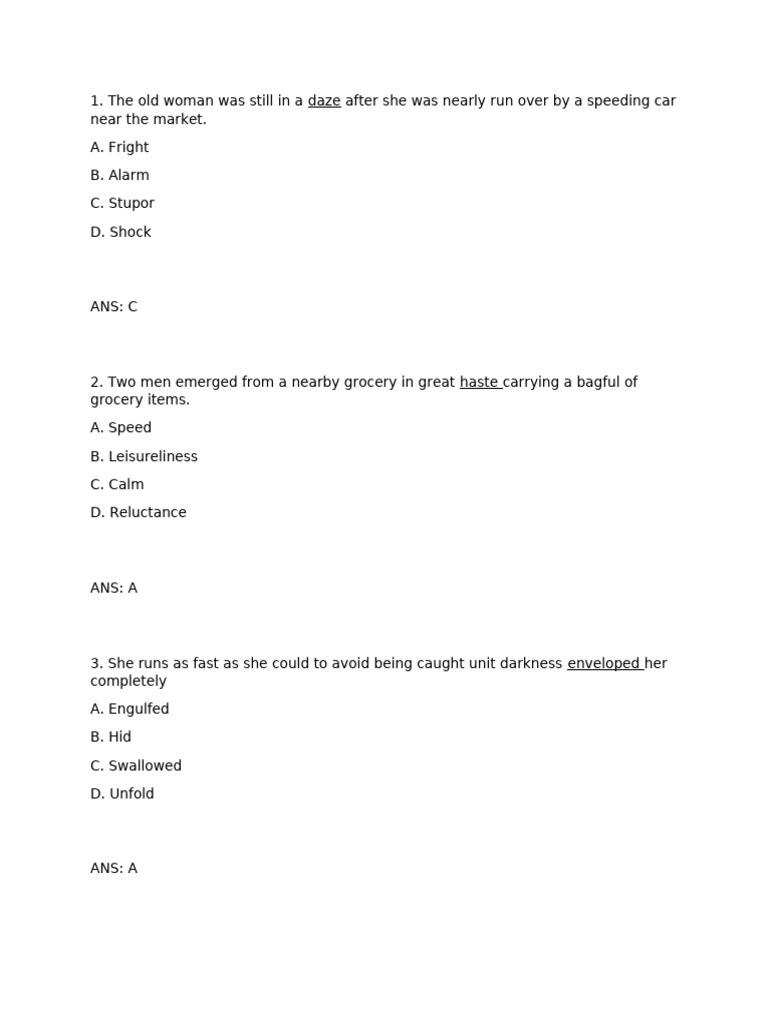 Verbal Reasoning (English Vocabulary Part 3) | PDF