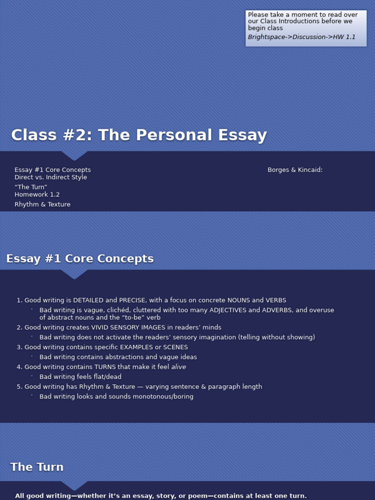 Class 2-The Personal Essay | PDF | Poetry | Essays