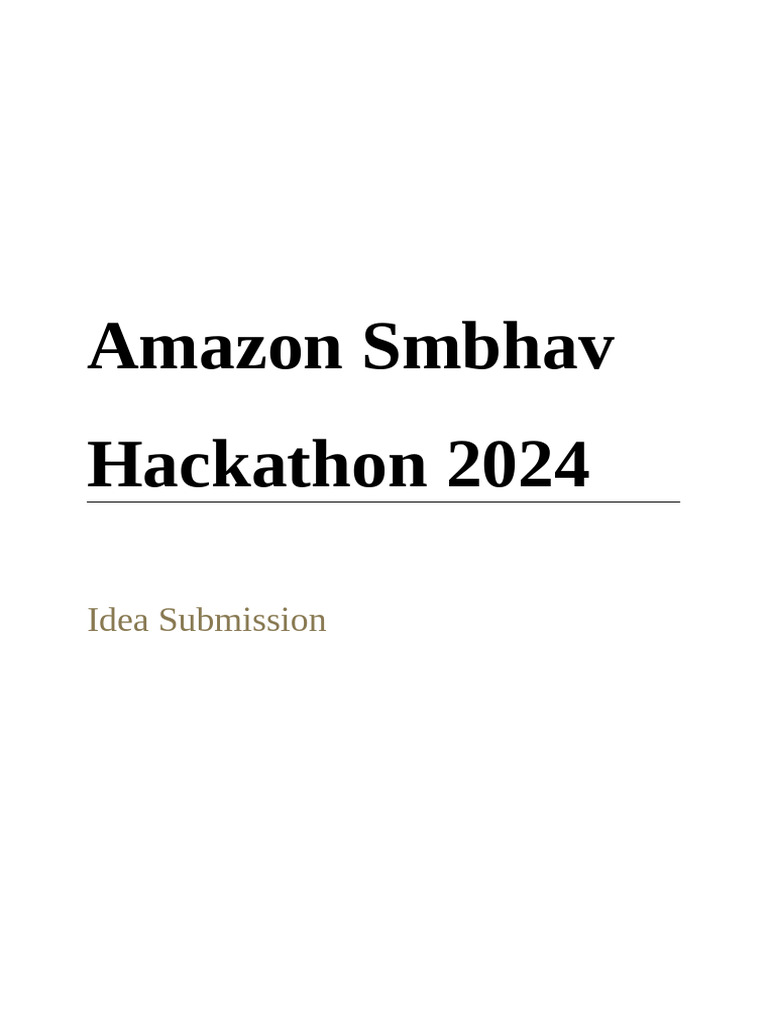 305c4a8amazon Smbhav Hackathon 2024 | PDF | Cloud Computing | Usability