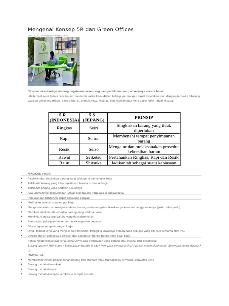 Mengenal Konsep 5R Dan Green Offices | PDF