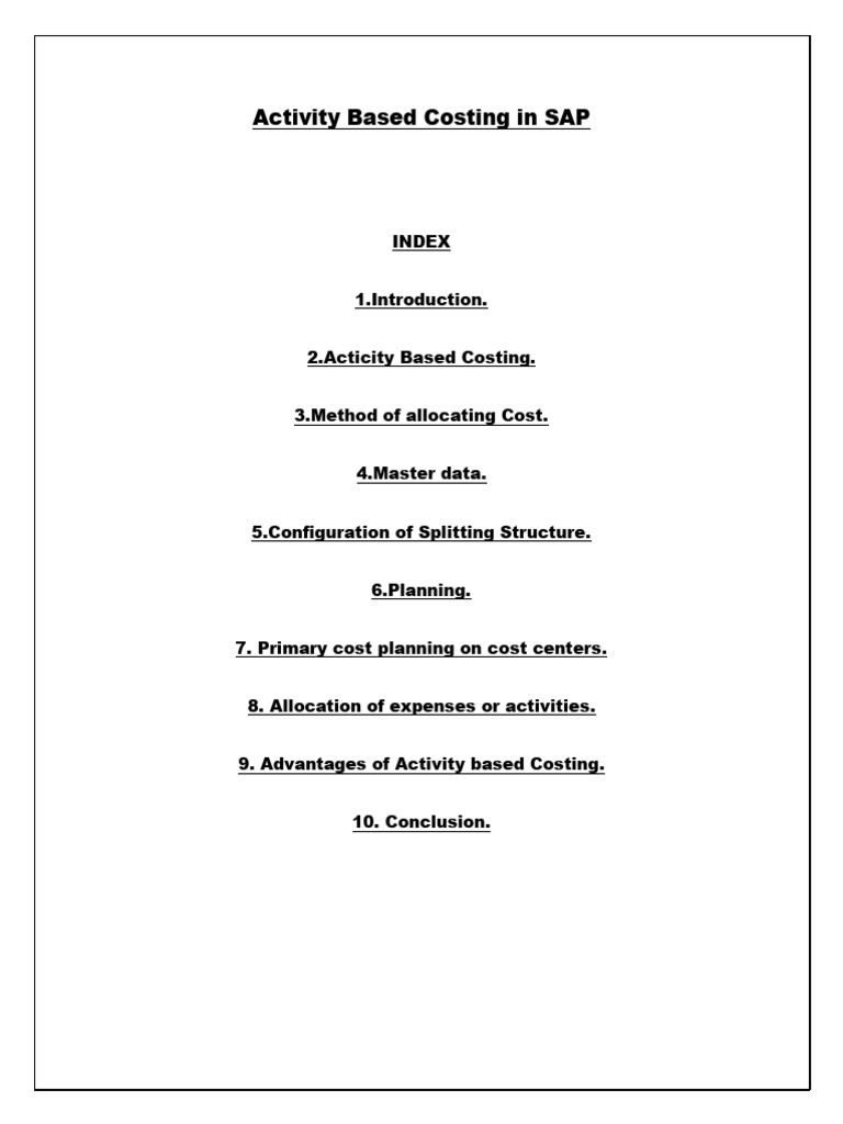 Activity Based Costing in SAP Guide | PDF | Cost Accounting | Cost